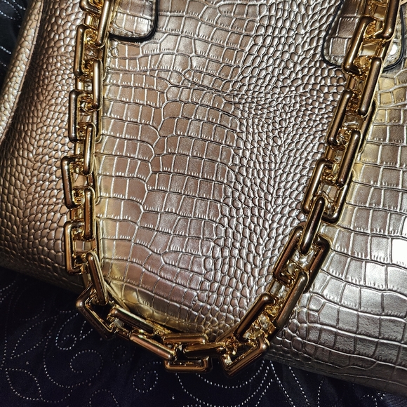 Bags | Gold Columbian Square Link Chunky Bag Chain | Poshmark